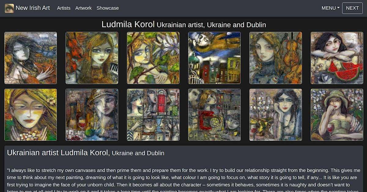 Ukrainian artist - Ludmila Korol - Ukraine and Dublin